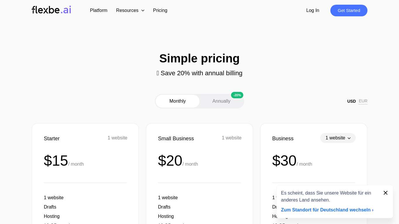 Pricing — Flexbe AI