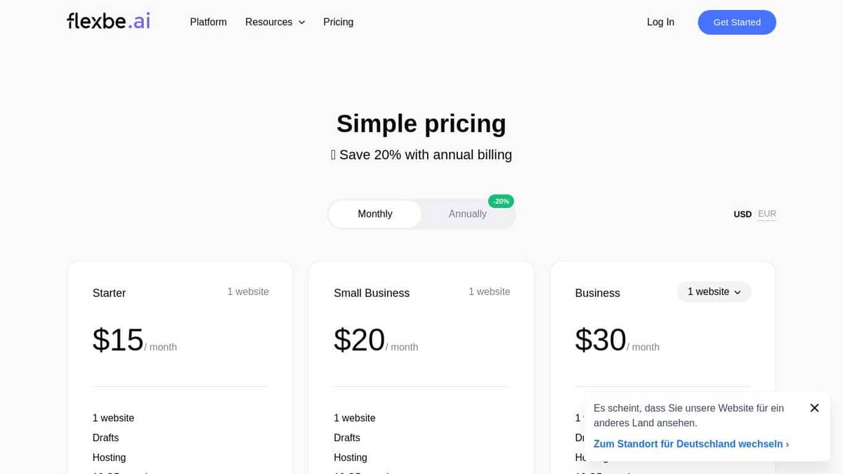 Pricing — Flexbe AI